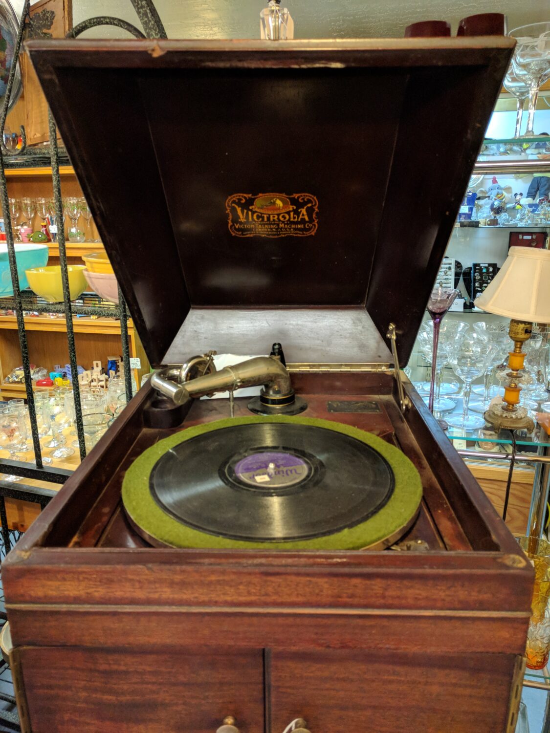 This Victrola record player isn't just an antique—it's a time machine that transforms any room into a 1920s speakeasy.