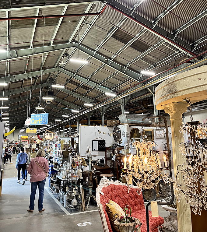 Chandeliers and vintage furniture create the perfect backdrop for Charlotte's most dedicated antiquing enthusiasts.