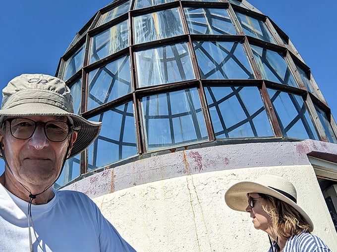 At the top of the lighthouse, visitors discover the reward for climbing those narrow stairs—panoramic views that make smartphone cameras work overtime.