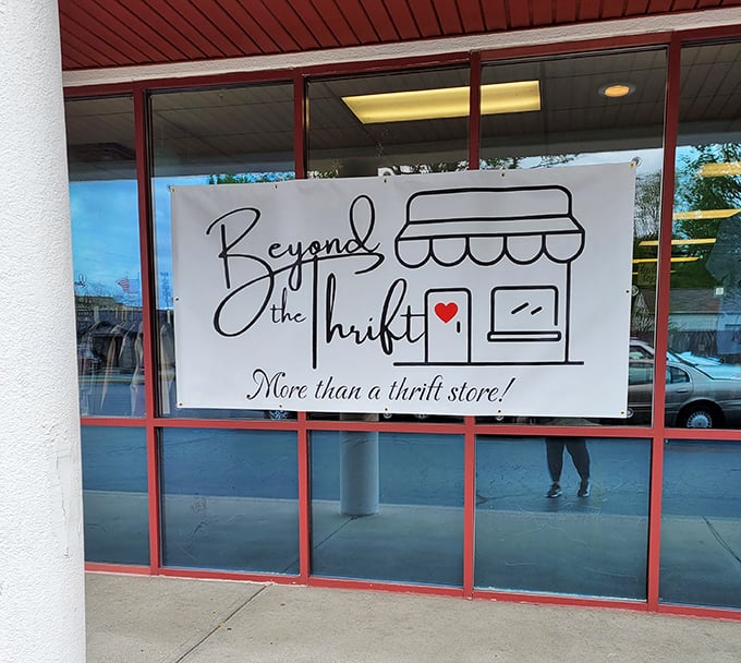 "Beyond the Thrift" promises more than just bargain hunting. It's like they're offering a portal to an alternate shopping dimension.