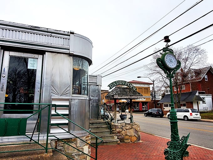 Daddypops' gleaming silver exterior is like finding a time machine disguised as a diner—step inside and suddenly calories don't count and smartphones don't exist.