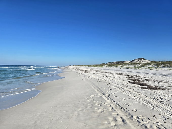 Beach so pristine it squeaks when you walk – like nature's own clean comedy routine, family-friendly guaranteed.