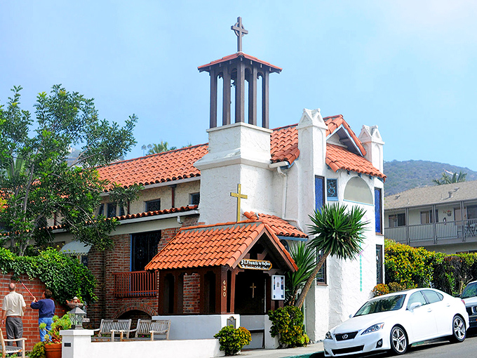 The charming church in Laguna Beach offers spiritual comfort with a side of architectural beauty and ocean breezes.