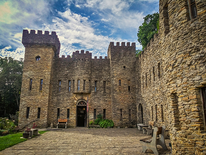 Camelot in Ohio? This stone fortress looks plucked from medieval Europe and dropped into the Midwest countryside.