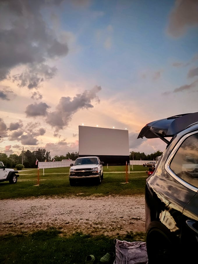 Mayfield Road's massive screen awaits the darkness. Where family movie night gets a serious upgrade under celestial spotlights.