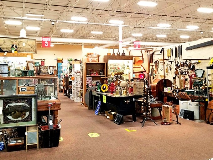 Medina Antique Mall's collectible room beckons curious shoppers. One person's odd collection becomes another's conversation piece!