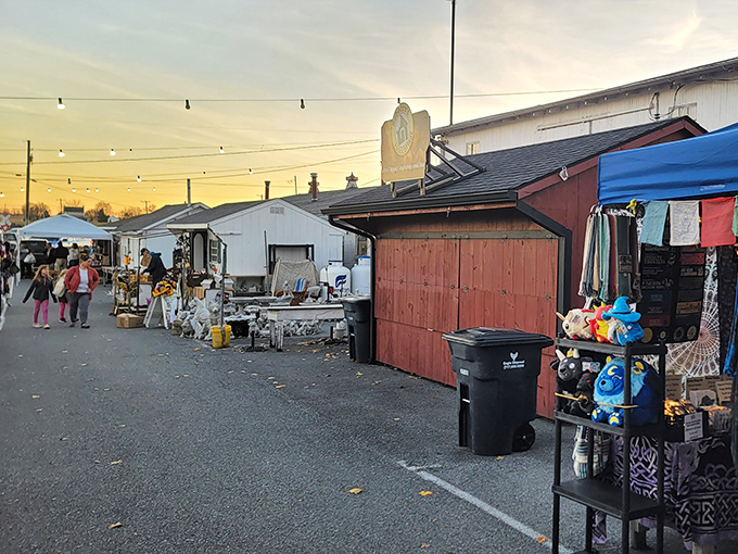 Roots Market's indoor aisles offer a feast for the eyes—and stomach—with fresh produce neighboring vintage treasures in perfect harmony.