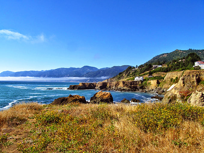 Shelter Cove's pristine shoreline – where the road ends and your real vacation begins. Worth every twist and turn to get here.