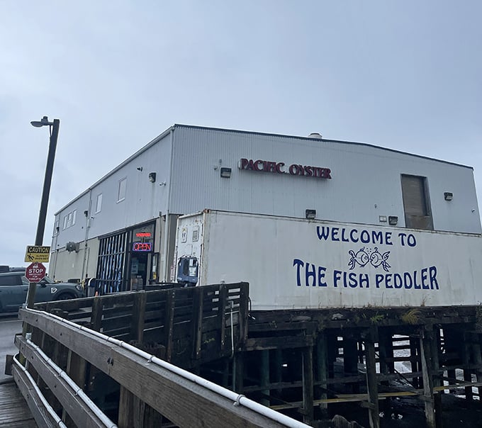 The Fish Peddler wears its working waterfront location like a badge of honor – no pretense, just seafood.