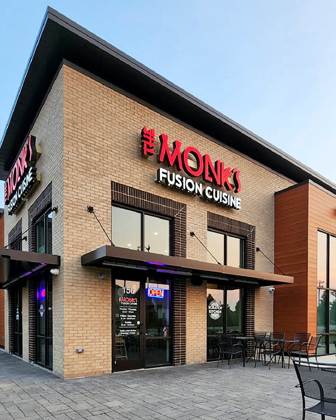 Modern meets mouthwatering! The Monk's sleek brick exterior houses fusion cuisine that's as stylish as its architecture.