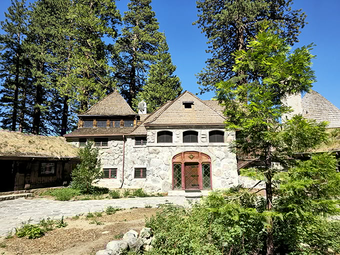 Vikingsholm: Stone walls and wooden beams blend perfectly with the surrounding forest—a Scandinavian dream home nestled beside crystal-clear Lake Tahoe.