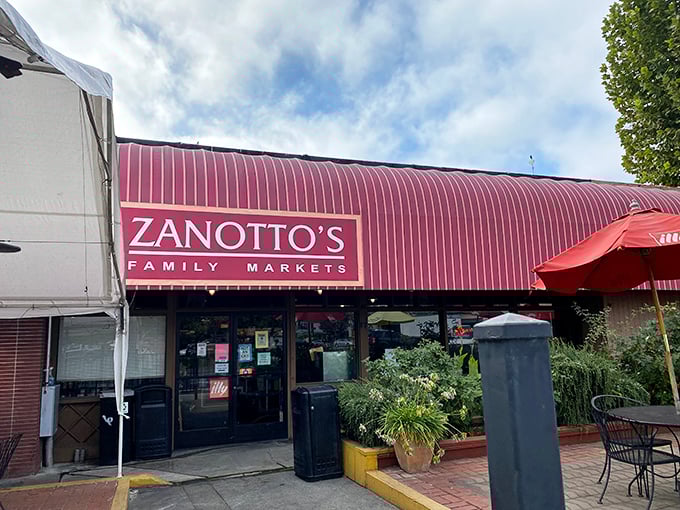 Zanotto's Family Market: That distinctive red awning signals you've arrived at sandwich nirvana—grocery shopping never tasted so good!