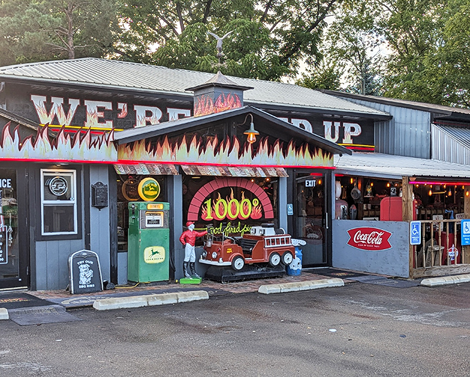 Flames painted on the awning aren't false advertising – inside, that wood-fired oven creates pizza magic worth the drive.