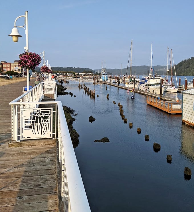 A wooden boardwalk that practically begs you to slow down and stay awhile. Small-town charm with big-time views.