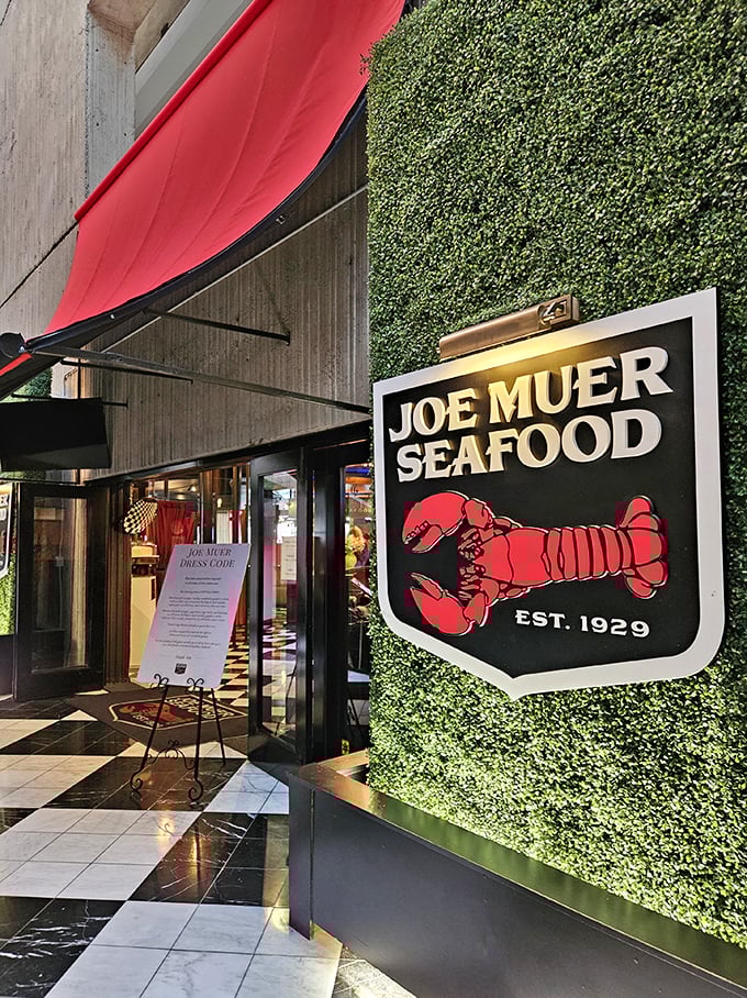 That iconic red lobster on Joe Muer's sign isn't just decoration—it's a promise of seafood excellence since 1929.