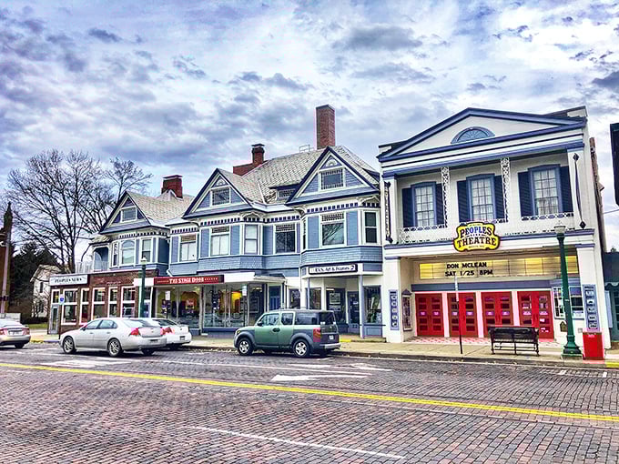 Colorful storefronts in downtown Marietta create a rainbow of shopping opportunities – each doorway leading to a different treasure.