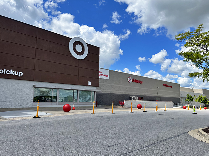 A bright afternoon in Maryland City, where convenience meets calm skies — the newly remodeled Target stands ready for drive-up pickups, quick errands, and those unexpected shopping sprees we all know too well.