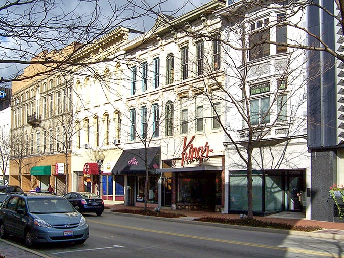 Main Street looks like it was plucked from a Hallmark movie about finding happiness without breaking the bank. Those awnings shelter some serious savings!