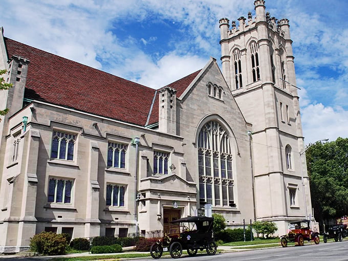 This impressive church in Richmond demonstrates that even on a Social Security budget, you can live surrounded by architectural splendor.