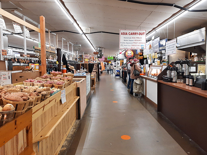 The linens section at Roots Market displays more sheet options than a hotel supply warehouse, all at prices that'll help you sleep better.