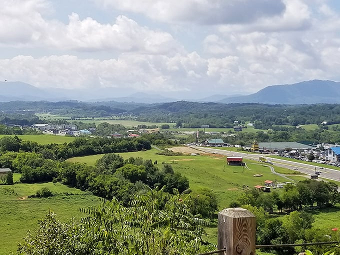 Sevierville spreads out beneath the Smoky Mountains like a patchwork quilt of small-town Americana and natural beauty.