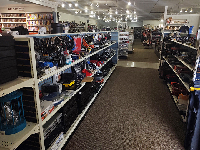 Rows of carefully arranged merchandise at Ultimate Thrift make hunting for bargains feel like a well-organized adventure.