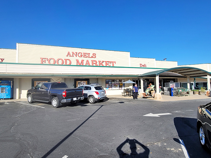 Angels Food Market—where the pun is intended and the deli sandwiches are worth driving from San Francisco for.