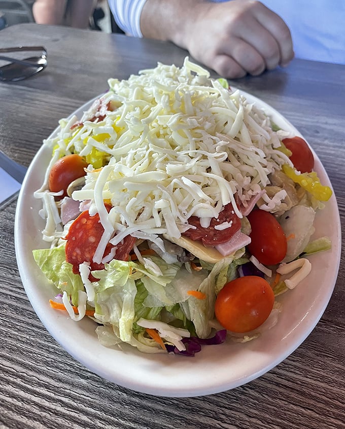 This antipasto salad isn't just a starter—it's a colorful committee meeting of vegetables, meats, and cheese that voted unanimously to delight your taste buds.