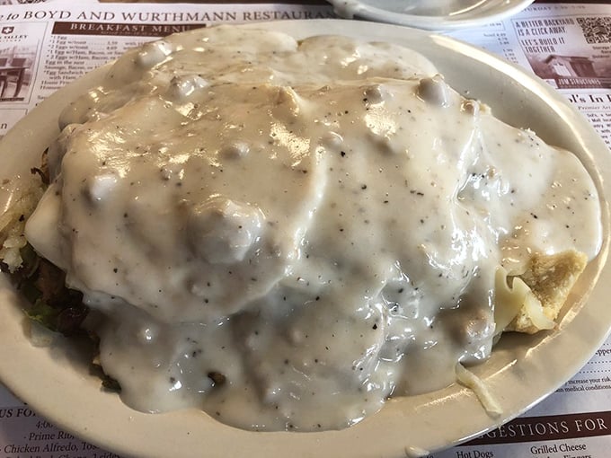 Biscuits and gravy: the breakfast that hugs you from the inside. This plate doesn't just feed your body—it nourishes your soul.