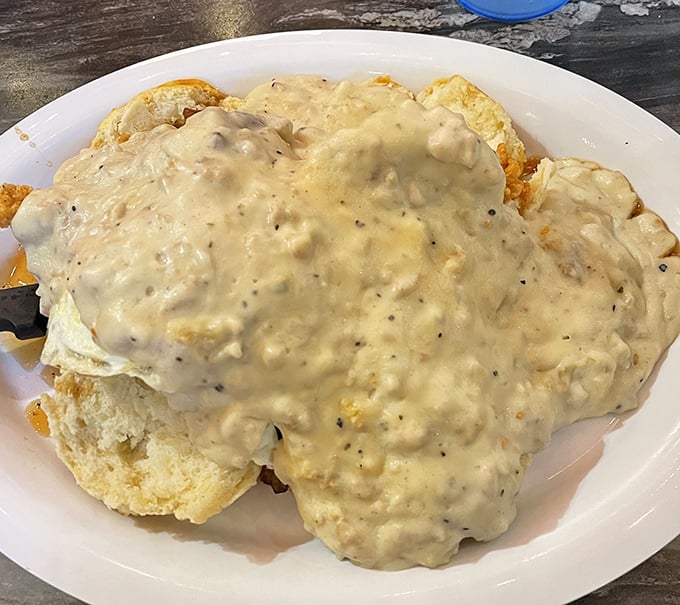 Biscuits and gravy: the breakfast equivalent of a warm hug from your favorite aunt. This plate could cure anything from homesickness to hangovers.