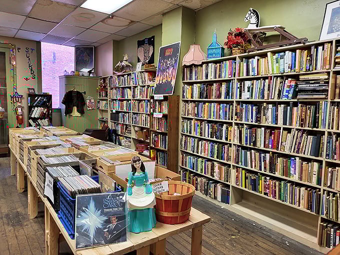 The book section isn't just shelves of old volumes—it's a library of lives lived, stories told, and wisdom waiting to be rediscovered.