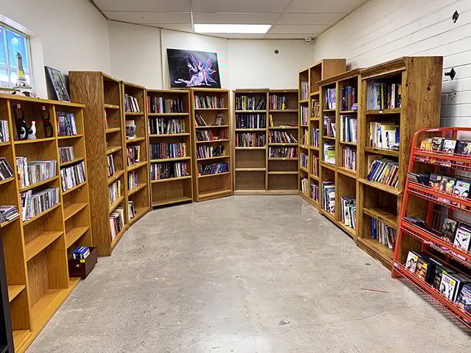 Bookworms, prepare to lose track of time. These wooden shelves hold forgotten bestsellers and dog-eared classics waiting for their second chapter.