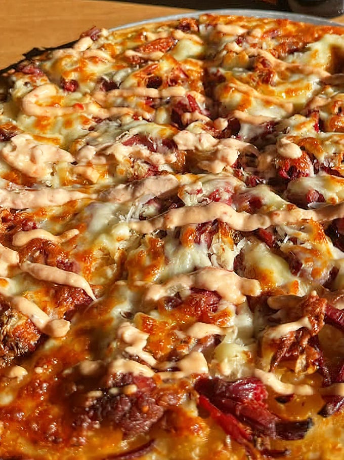 Breakfast pizza: the innovation nobody asked for but everyone needs. Melty cheese and savory toppings prove morning meals deserve more creativity.
