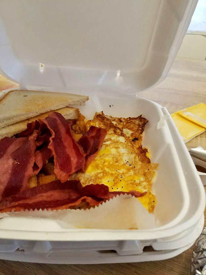 Breakfast gets the royal treatment with crispy bacon, golden eggs, and toast – proof that Legends knows mornings deserve delicious attention too.