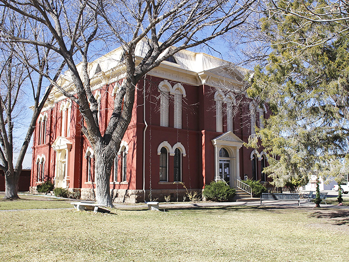 The red-brick Brewster County Courthouse isn't just a building—it's Alpine's architectural exclamation point, standing proud since the days of cattle drives. 