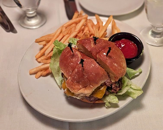 A burger that reminds you why ground beef between bread became an American icon in the first place – honest, unpretentious, and utterly satisfying.