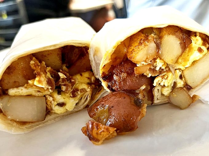 This breakfast burrito doesn't just start your day—it launches it into orbit. Stuffed with potatoes and eggs, it's Florida's answer to morning hunger.