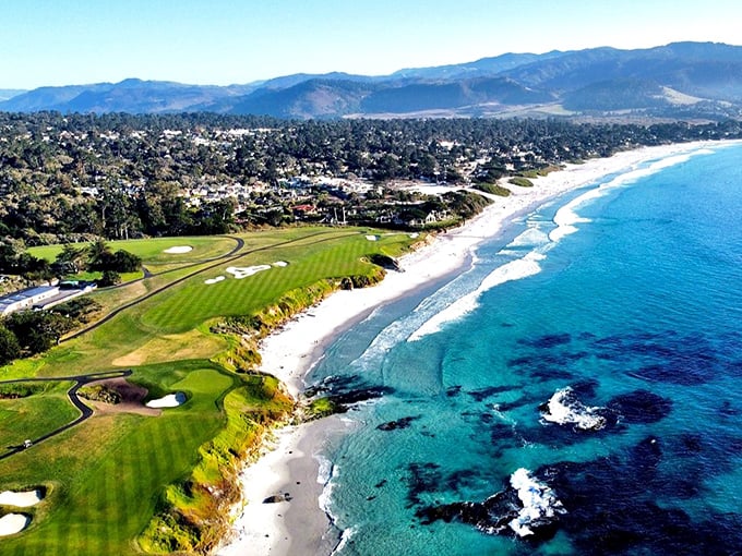Pebble Beach's legendary coastline, where golf meets the Pacific in a marriage that would make even non-golfers swoon with envy.