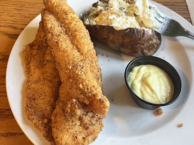 Golden-fried catfish with a side of nostalgia – crispy on the outside, tender within, and served with zero pretension.