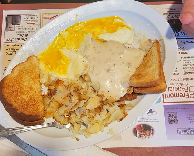Breakfast of champions? More like breakfast of people who understand that gravy isn't just a condiment—it's a philosophy.