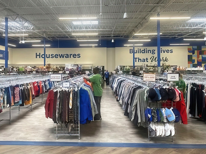 "Building Lives That Work" isn't just a wall slogan – it's happening in real time as shoppers discover perfect pieces for their wardrobes. 