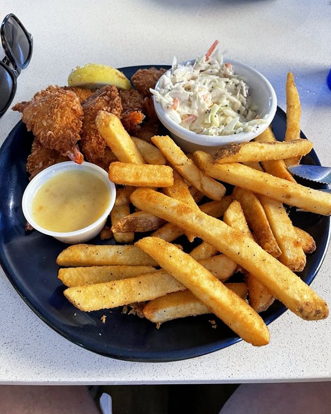Golden-fried treasures from the deep. These coconut shrimp are what happens when crustaceans meet culinary genius—crispy, sweet, and utterly irresistible.
