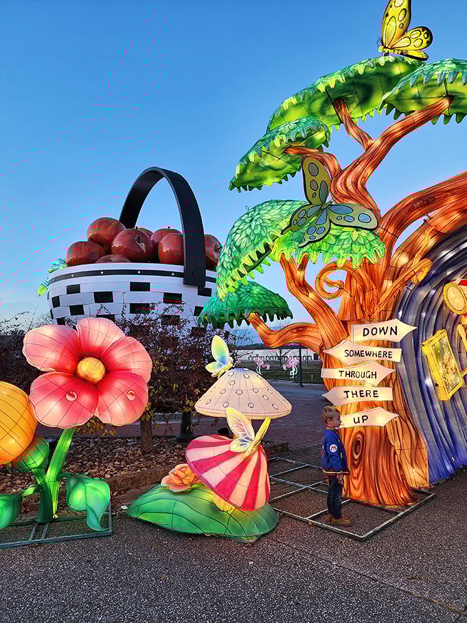 Whimsical wonderland meets basket mania! Colorful fantasy displays create a surreal companion experience to the already mind-bending proportions of the main attraction.