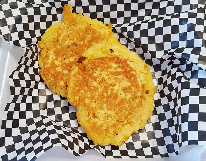 Golden cornmeal pancakes that look like they've been kissed by butter and a hot griddle – breakfast doesn't get more comforting.