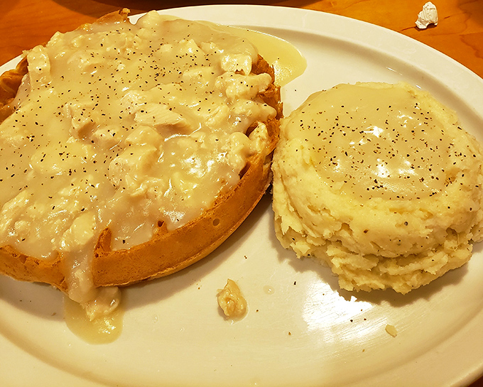 Country fried steak with gravy so good you'll contemplate drinking it like soup when nobody's looking. We've all been there.