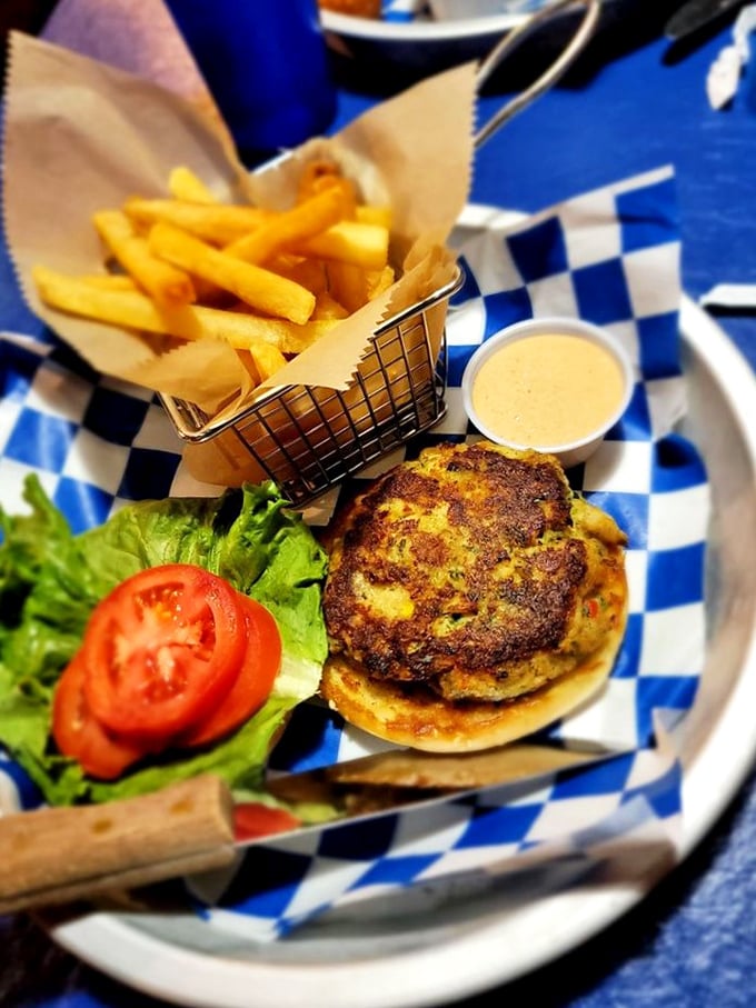 Golden-brown perfection meets backyard cookout vibes. This crab cake sandwich doesn't need fancy plating—it lets the flavor do all the talking.