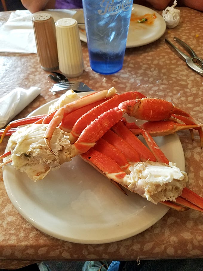 Those crab legs aren't just seafood—they're maritime trophies, displayed with the pride of Olympic gold medals on a plate.