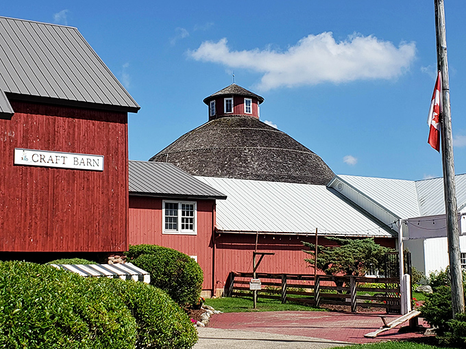 The iconic Craft Barn with its distinctive round structure houses treasures made by local artisans—proof that creativity thrives in simplicity.