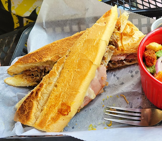 The Cuban sandwich – Florida's gift to the culinary world – pressed to crispy perfection with layers of flavor that would make Havana proud.