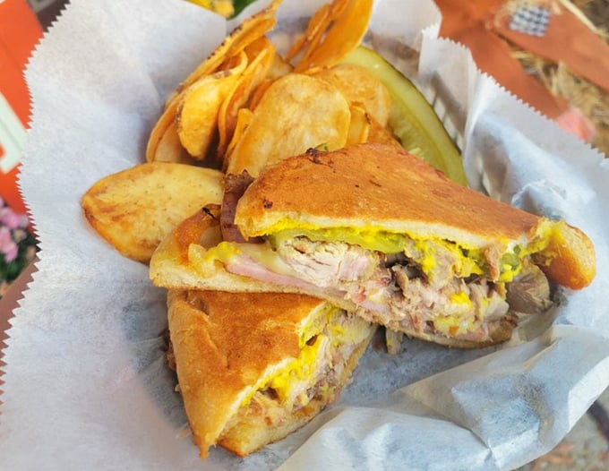 This Cuban sandwich doesn't need a passport to transport you—melted cheese and savory meats pressed between bread that crackles with each bite.